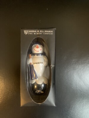 NFL The Memory Company Snowman On Bell Ornament Baltimore Ravens | eBay