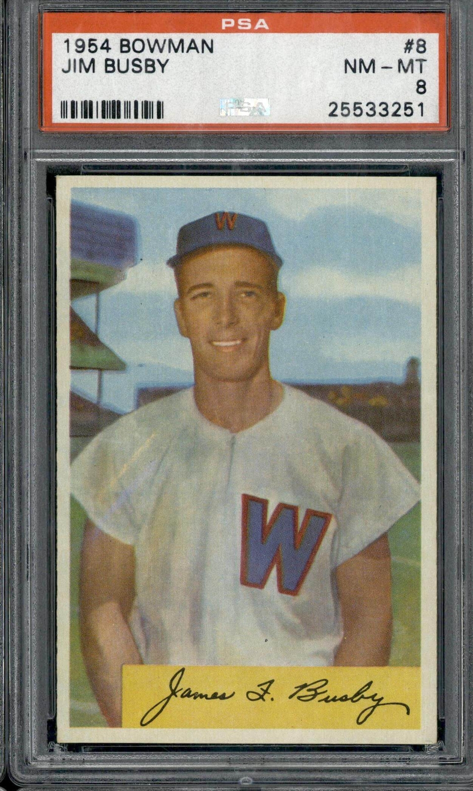 1954 Bowman #8 Jim Busby - PSA 8 | eBay