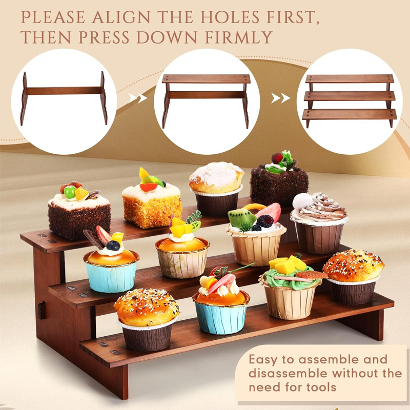 Wooden Display Shelf Organizer Collectibles Display Stand Holder ...