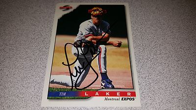 TIM LAKER SIGNED 1996 SCORE BASEBALL CARD AUTOGRAPHED | eBay