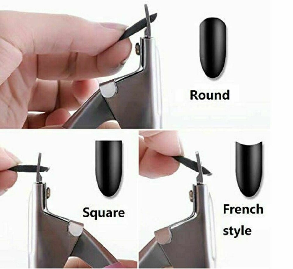 Acrylic False Nail Tip Clipper Cutter Manicure Gel Arts Nail Black For ...