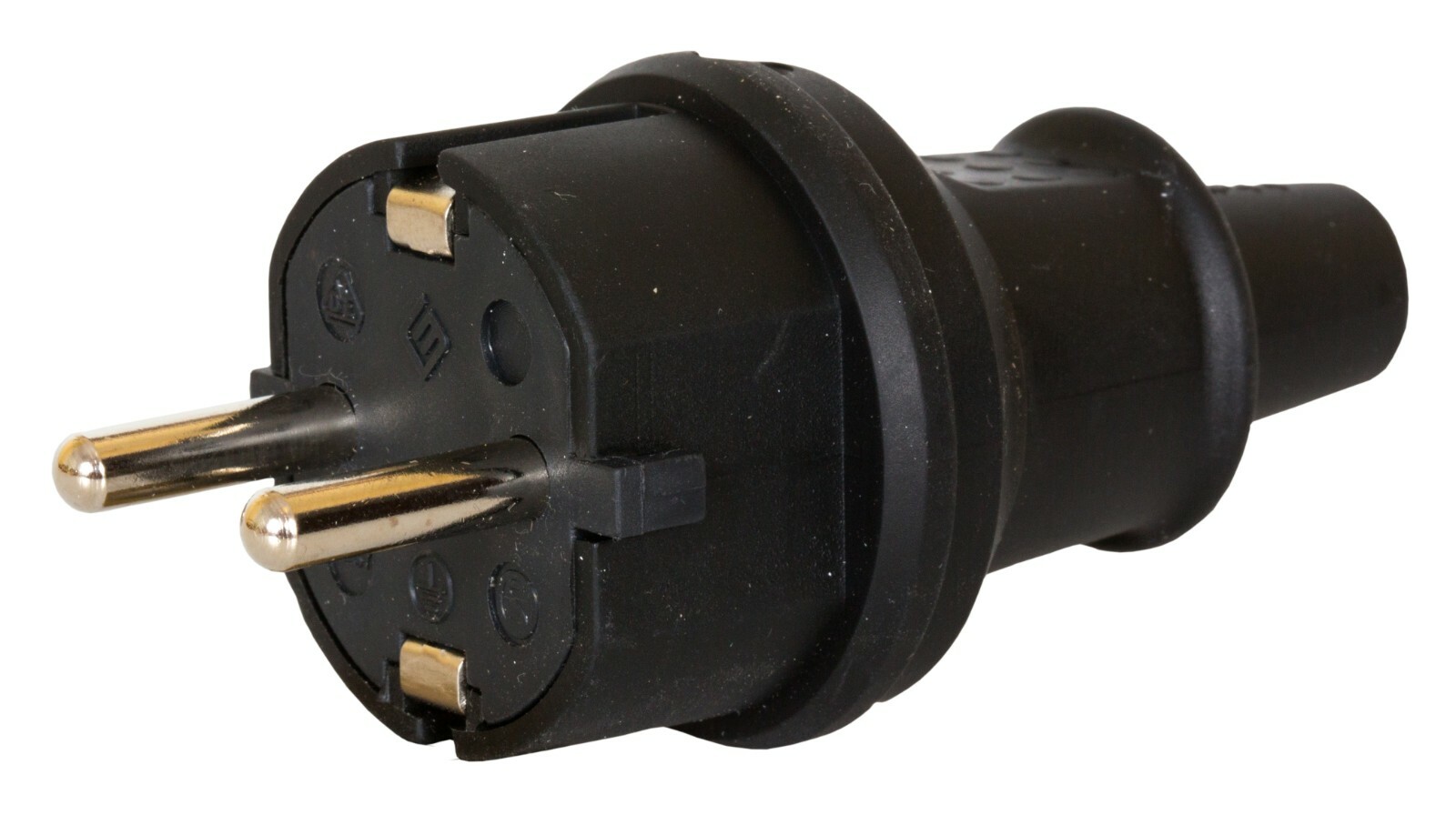 Schukostecker IP44 16A 3P 230V VDE Gummi Stecker Schuko Schutzkontakt VDE