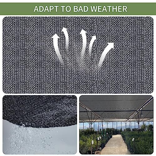 50% Black Shade Cloth Sun Shade Net with Grommets, Garden Sunblock 10 x ...
