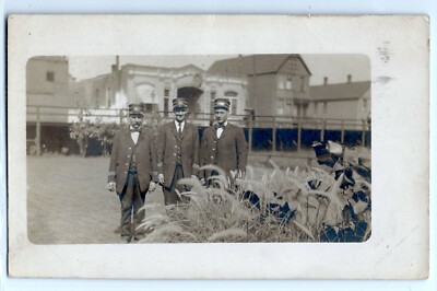1910 railroad train conductors, Chicago, Illinois; real photo postcard ...