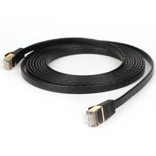 2pcs 3M CAT7 Solid Flat Internet Network Computer Patch Cord PVC Multi ...