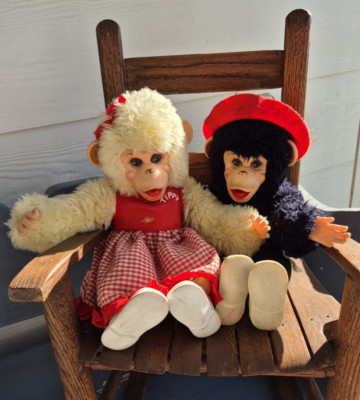 VTG Rushton Star Creation Rubber Faced Pair of Tippy & Zippy Monkey 14 ...