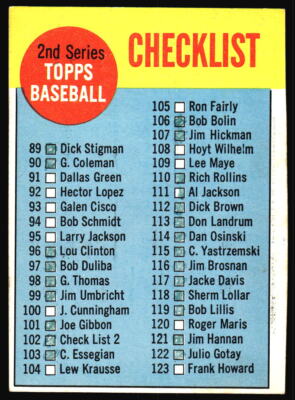 1963 Topps 2nd Series Checklist: 89-176 #102 *Marked | eBay