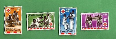 RWANDAISE 1963 4 RED CROSS POSTAGE STAMPS | eBay