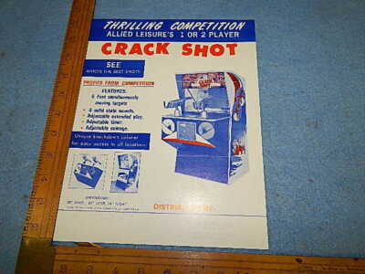 1972 Allied Leisure CRACK SHOT Arcade Game Advertising Mailer | eBay