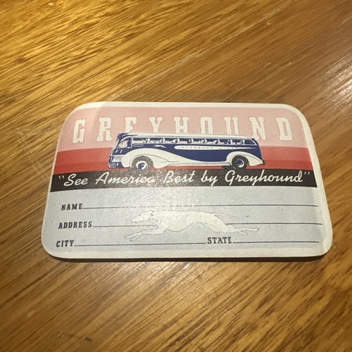 Greyhound Buses Vintage Unused Luggage Label US Origin | eBay Australia