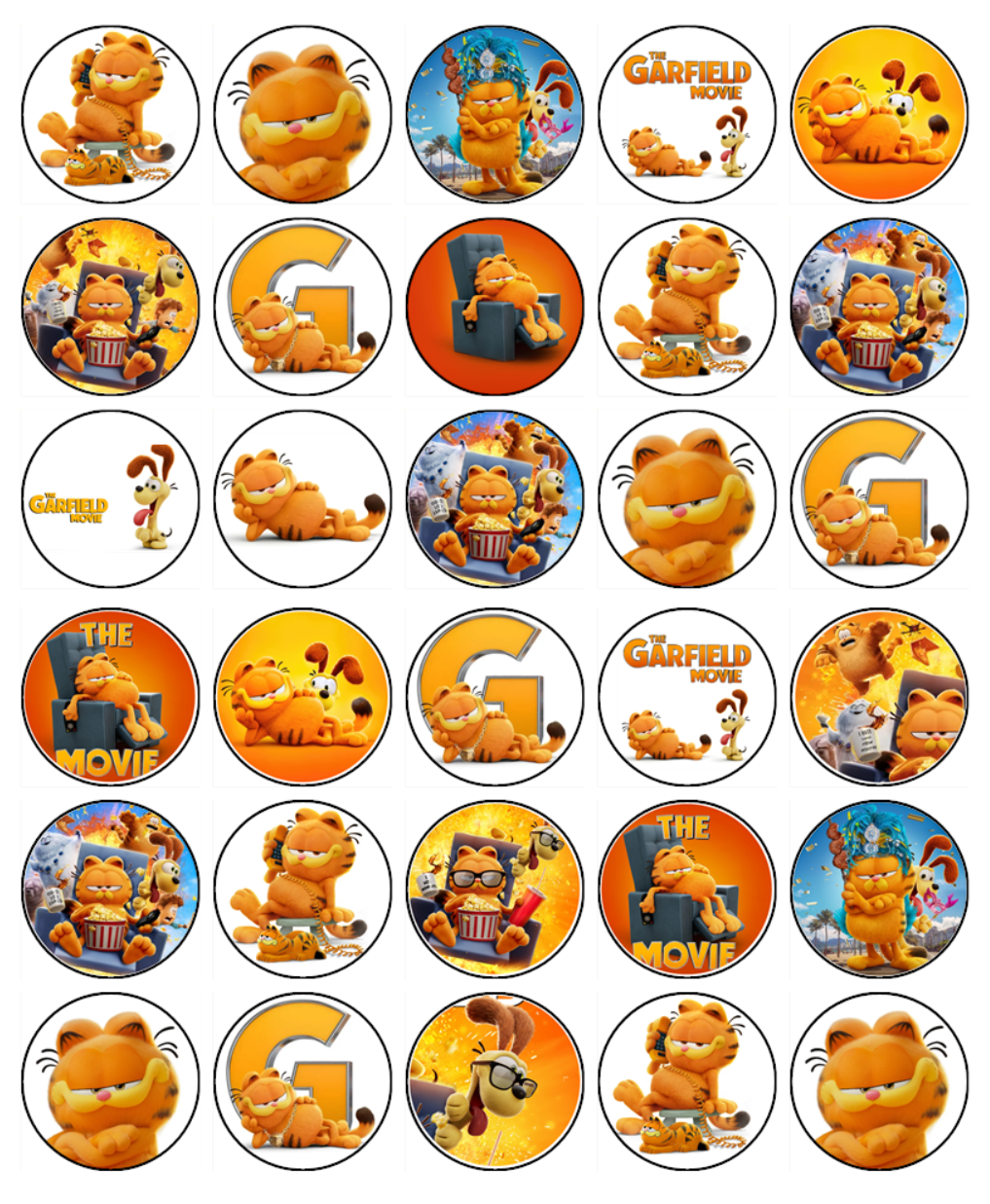 Movie Garfield Cake Toppers Edible Icing Birthday Cake Decorations (3 ...