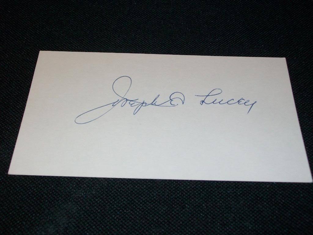 1920 New York Yankees Joe Lucey (d.80) Auto Signed 3x5 Index Card ...