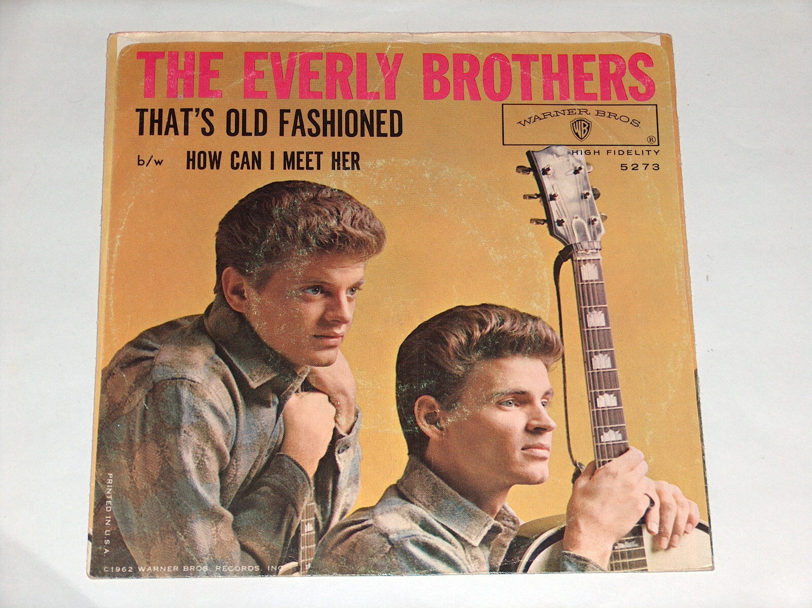 45 RPM Picture Sleeve Only Everly Brothers "That's Old Fashioned" WB ...