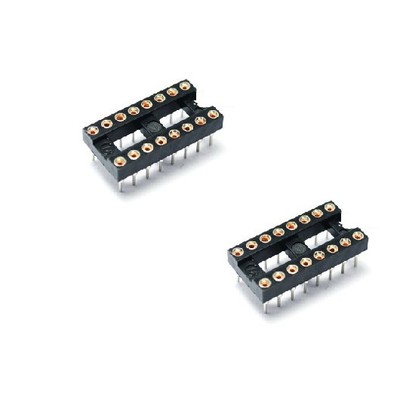 50 pcs 16Pin DIP SIP Round IC Sockets Adaptor Solder Type gold plated ...