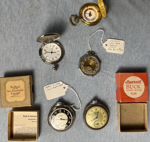 Lot Of Antique And Vintage Pocket watches For Repair Some Work Some Do ...