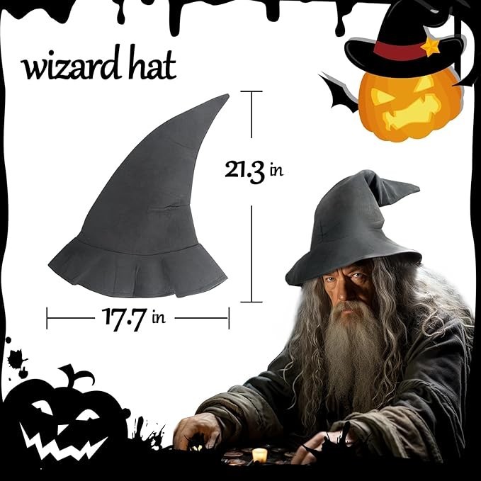 Classic Wizard Hat for Adults Witch Sorcerer Accessories Costume ...