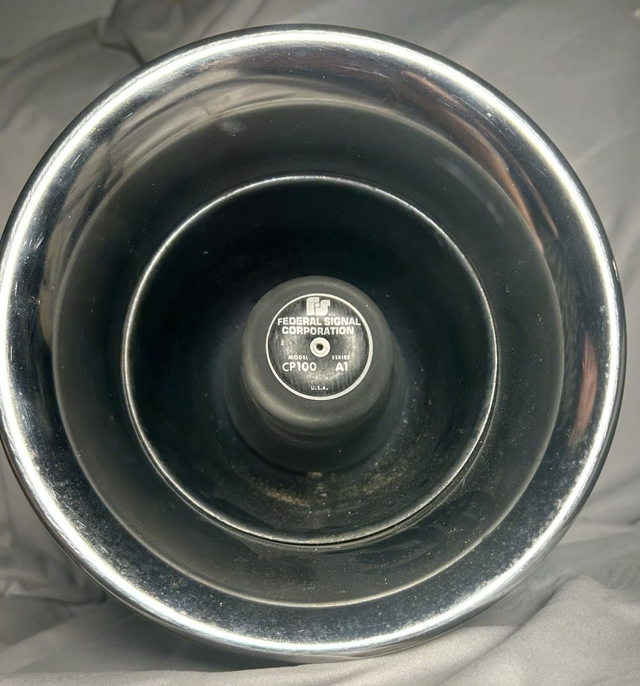 Federal Signal Chrome Speaker CP100 With Mounting Base | eBay