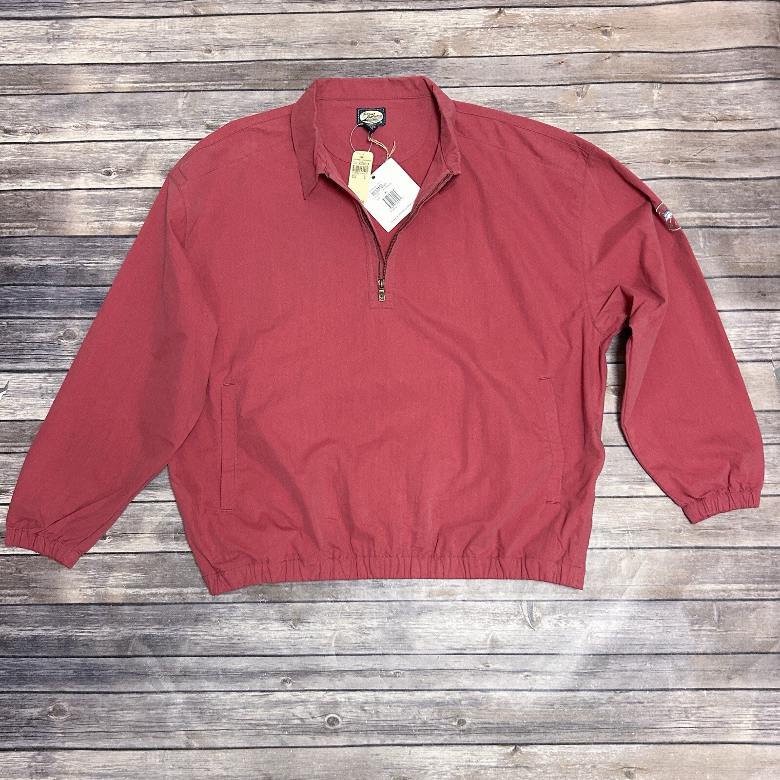 Tommy Bahama Watermelon Red Pink White Water Pullover 1/3 Zip Up Jacket ...