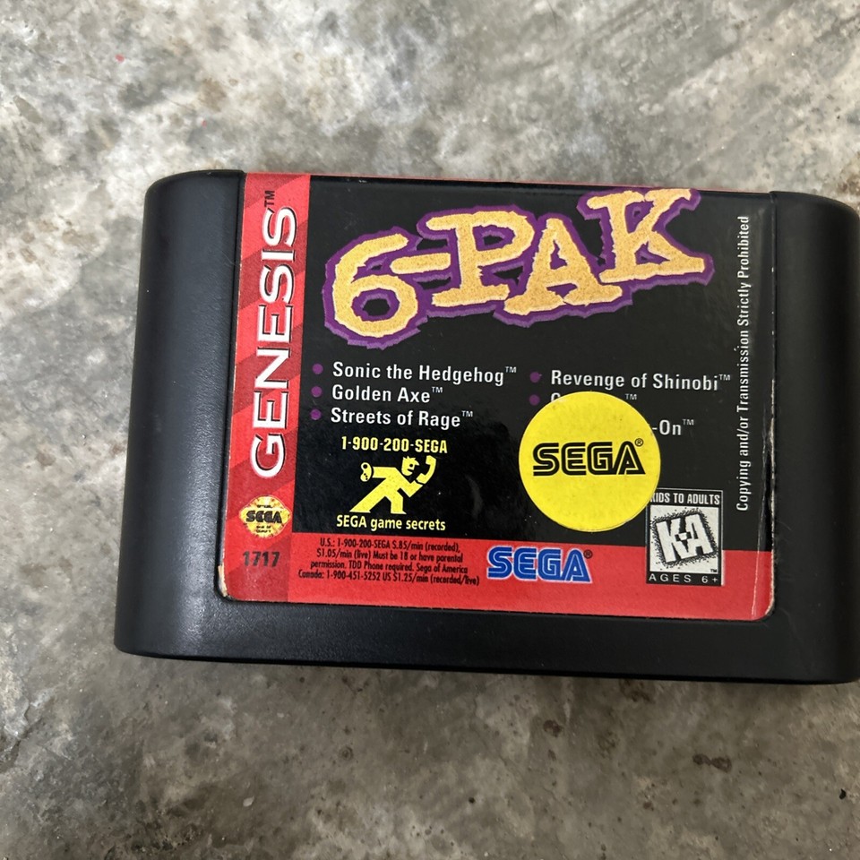 Sega Genesis 6 Pak 6 In 1 Cartridge Only Tested | eBay