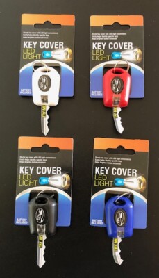 2 Key Cover LED Bright Light Keychain Torch Flashlight Keyring Case Cap ...