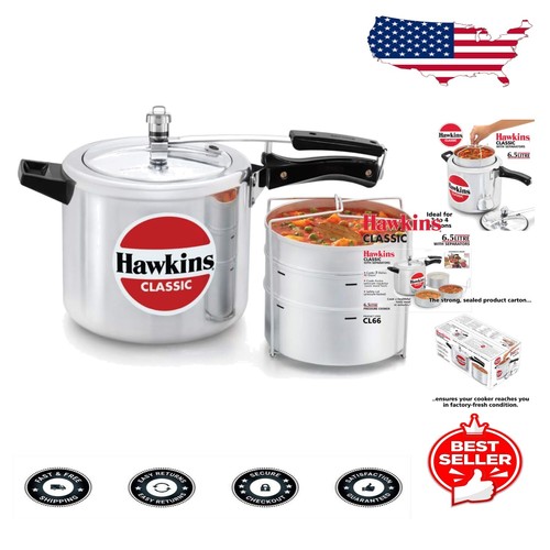 Efficient 6.5-Liter Aluminum Pressure Cooker with Dual Cooking ...