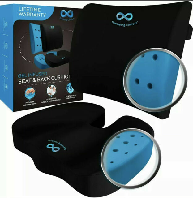 Everlasting Comfort Doctor Gel Cushion Set (Seat+Back), Black Combo ...
