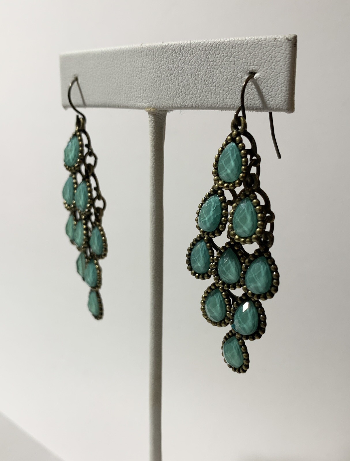Turquoise Chandelier Earrings with Multi-Faceted Drops 3006T | eBay