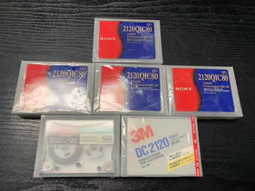 6 Mini Data Cartridges DC2120 SONY 2120QIC80 (120MB Each) *Sealed / NEW ...
