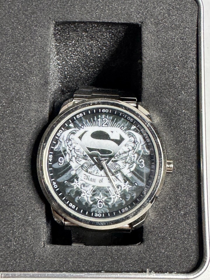 Superman Men’s Stainless Steel Analog Watch With Metal Tin | eBay