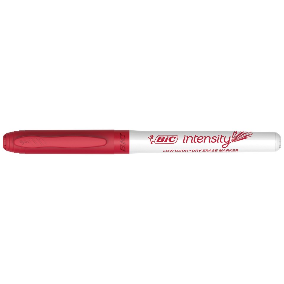 BIC Intensity Red Low Odor Dry Erase Markers, Fine Tip, 12-Count Pack ...