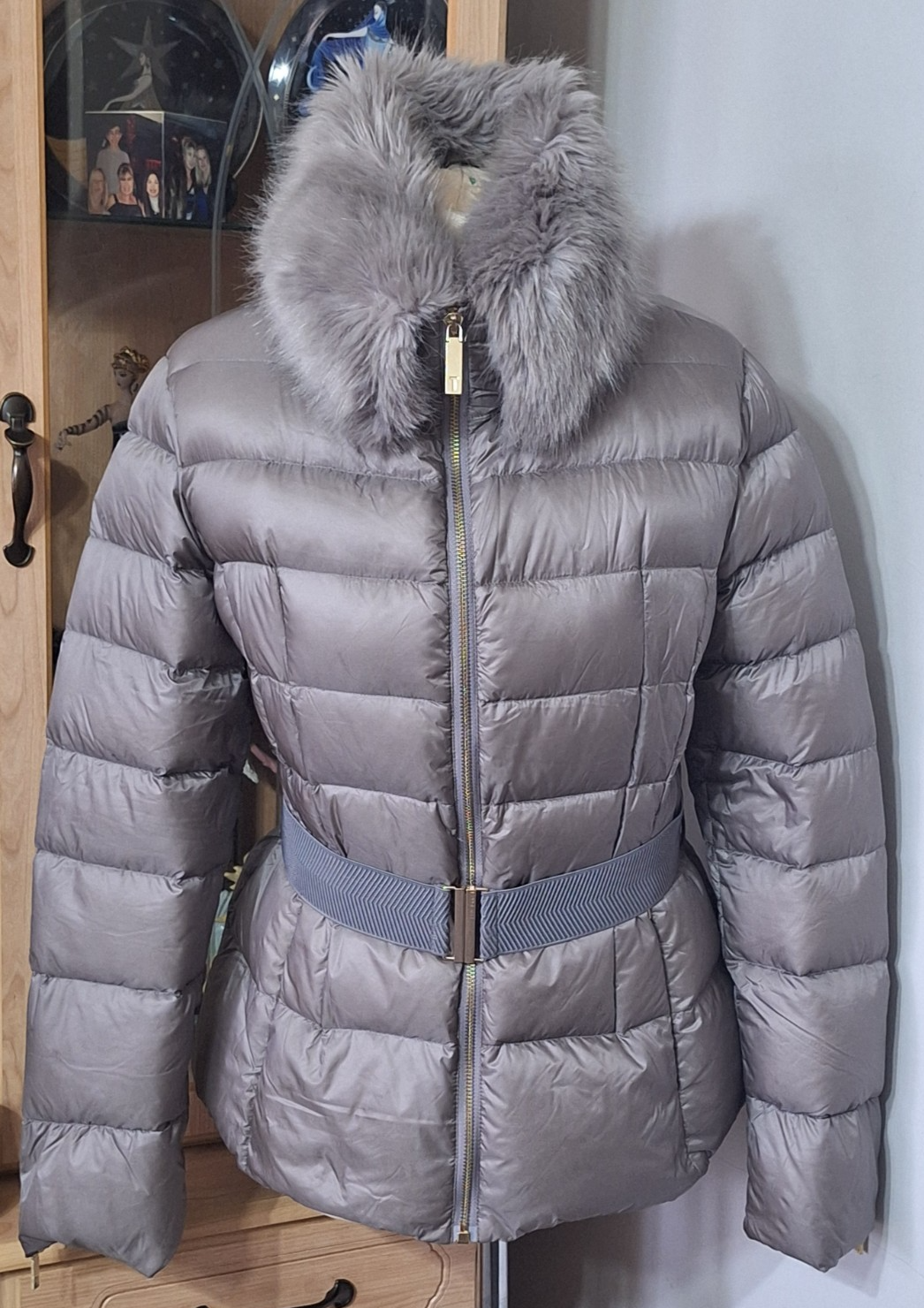 TED BAKER LONDON PADDED GREY FEATHER/DOWN JACKET/COAT "JUNNIE" SIZE 12 ...