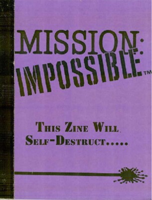 Mission Impossible Fanzine "This Zine Will Self Destruct..." GEN | eBay