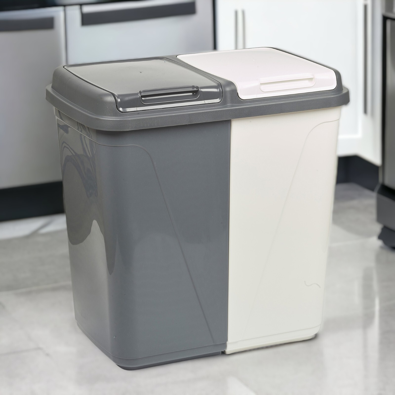 60/90L Double Kitchen Recycling Laundry Duo Bin Garbage Under Cabinet ...