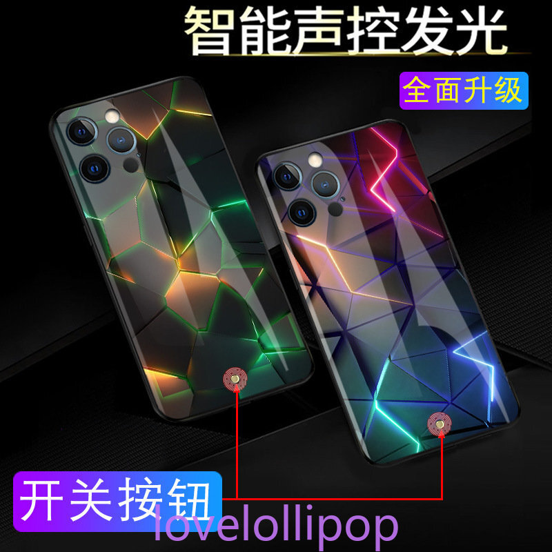 Sound Activate Flash LED Light up Phone Case Cover for iPhone 16 13 14 ...