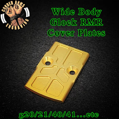 GOLD RED ANO RMR Cover Plate for WIDE Glock Slides Trijicon Holoson g20 ...