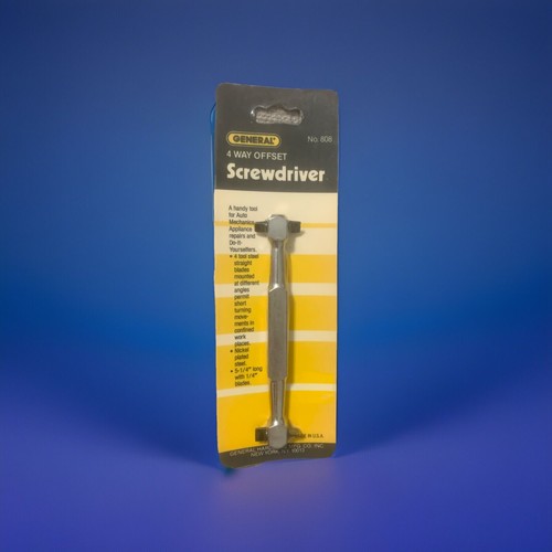 GENERAL TOOLS SCREWDRIVER 4-WAY OFFSET FLAT SLOT TIP NICKEL PLATED #808 ...