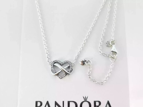AUTHENTICPandora Pendant Necklace Sparkling Infinity Heart #392666C01 ...