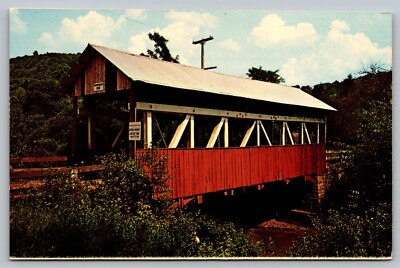 Covered Bridge Near Garrett Pennsylvania PA Postcard c1950 D2 | eBay