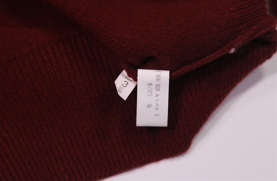 Filbert Japan Men's Burgundy Knit 100% Cashmere V-Neck Sweater Medium ...