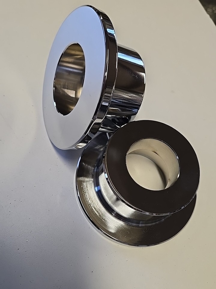 LOWRIDER HYDRAULICS DEEP REVERSED CUPS PR "BOMB" CHROME 4.5" FIT 3" ID ...