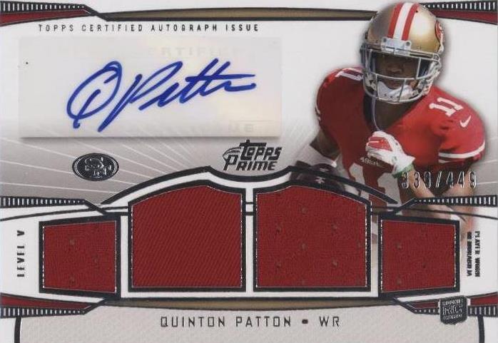 2013 Topps Prime - Level V Autograph Relics Quinton Patton #PV-QP ...