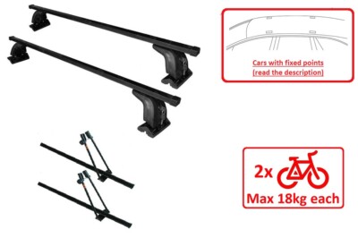 Set Roof Rack + Bike Racks for 2 Bikes M103B/120 For Mercedes C-Class ...