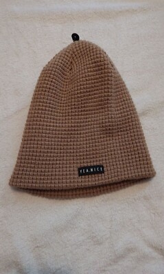 Yea Nice Beanie Knit Hat Men's Tan Brand new with no tags | eBay