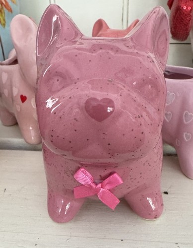 Target Frenchie’s Pink Ceramic Mini French Bulldog Planter Brand New ...