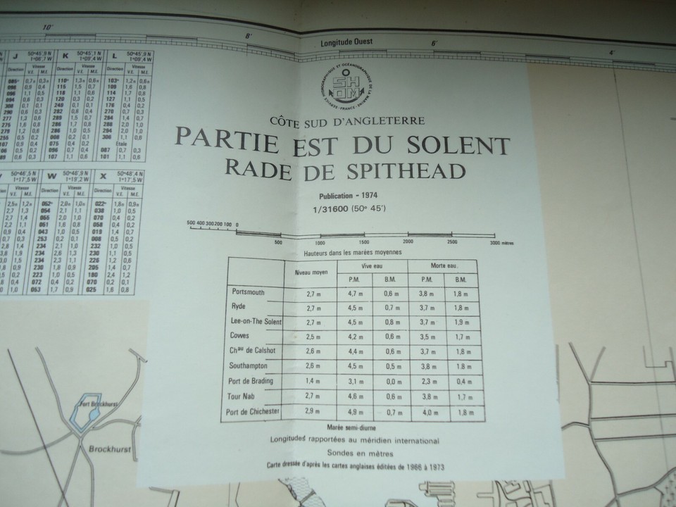 Card Marine Map Maritime 27 6560 England Solent Spithead Dim 74 106cm ...