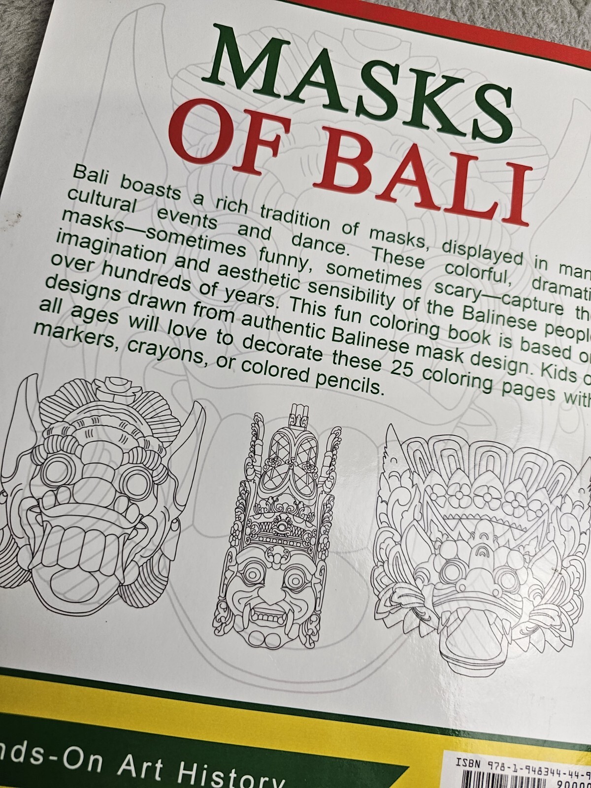 Masks of Bali: Colouring Pages for Kids and Kids at Heart New | eBay ...