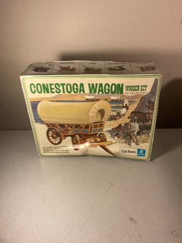 1971 Craft Master Conestoga Wagon Wooden Model Kit 50122 9 1/2 inches ...