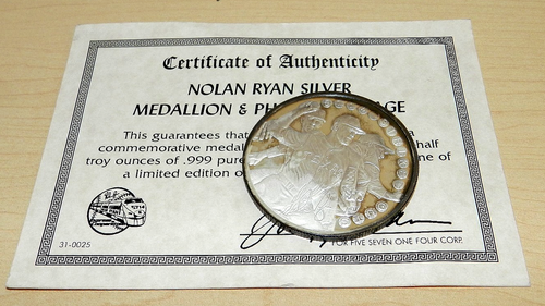 NOLAN RYAN SILVER COIN 1.5 OZ OF PURE SILVER .999 /1999 OR LESS MADE | eBay