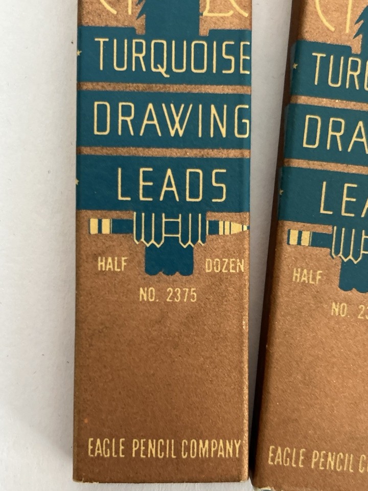 2 Boxes Vintage EAGLE Turquoise Drawing Pencil Lead 2375 | eBay