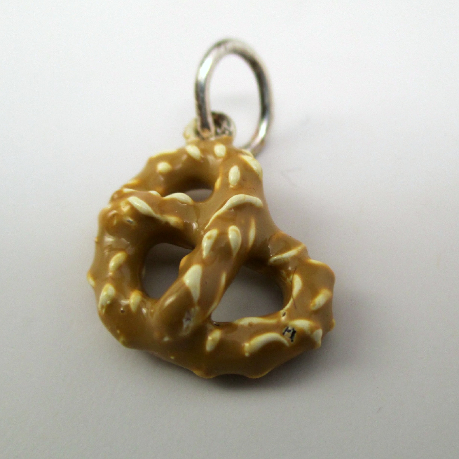 Sterling Silver PRETZEL Charm for Bracelet ENAMEL Pendant for Necklace ...
